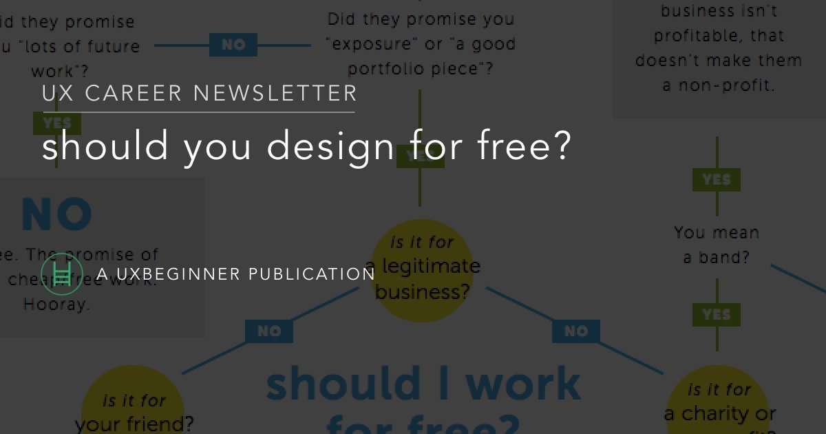 UX Career Newsletter: Should you design for free? – UX Beginner